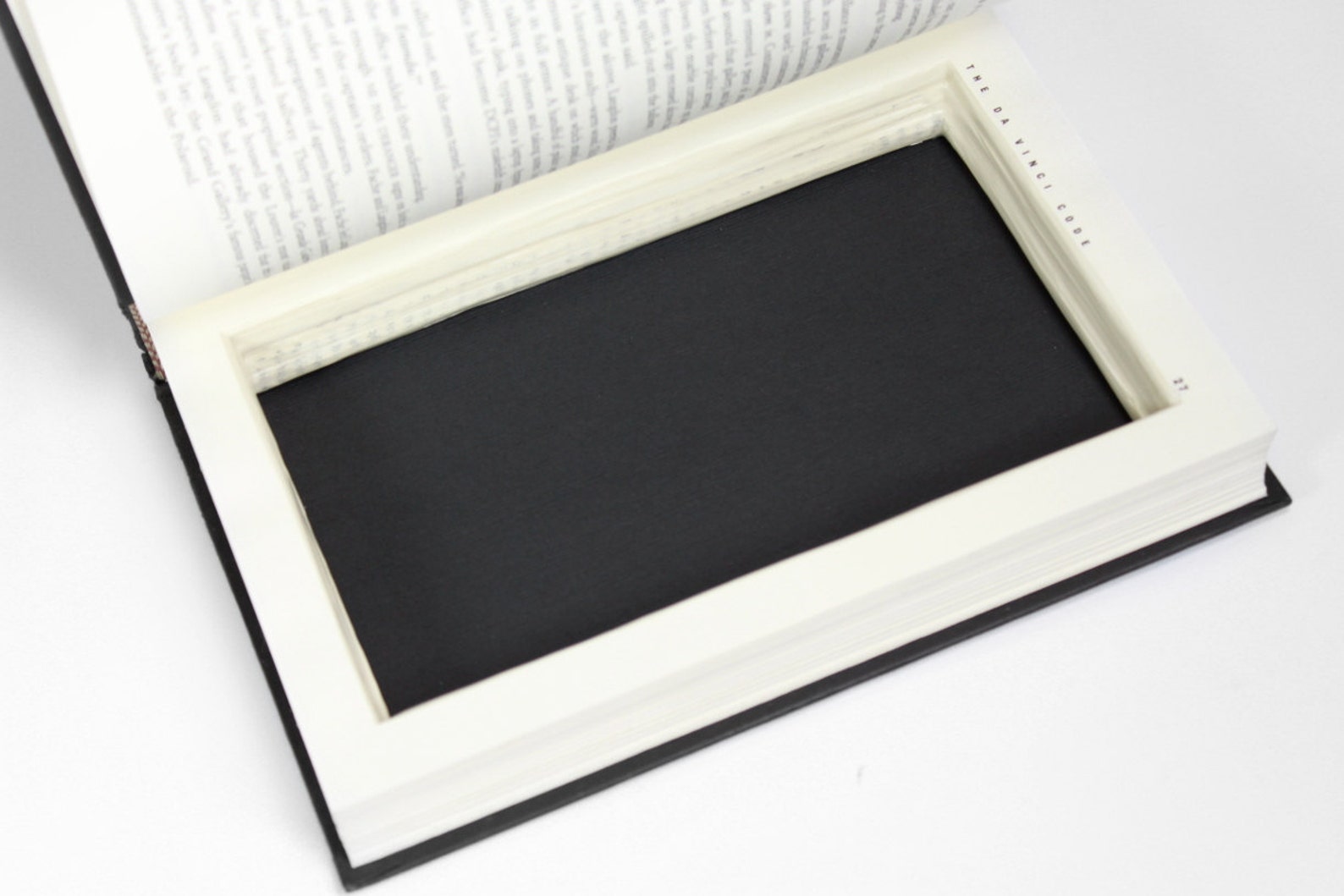 The Da Vinci Code Handmade Hollow Book Box Black Medium Hand | Etsy