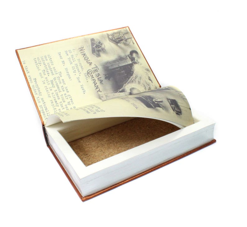 Nikola Tesla Science Hollow Book Box Handmade Booksafe Secret | Etsy