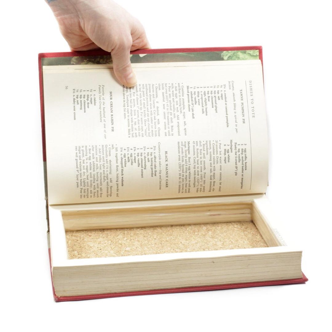 Large Vintage Cookbook Hollow Book Box Handmade Secret Stash Farm ...