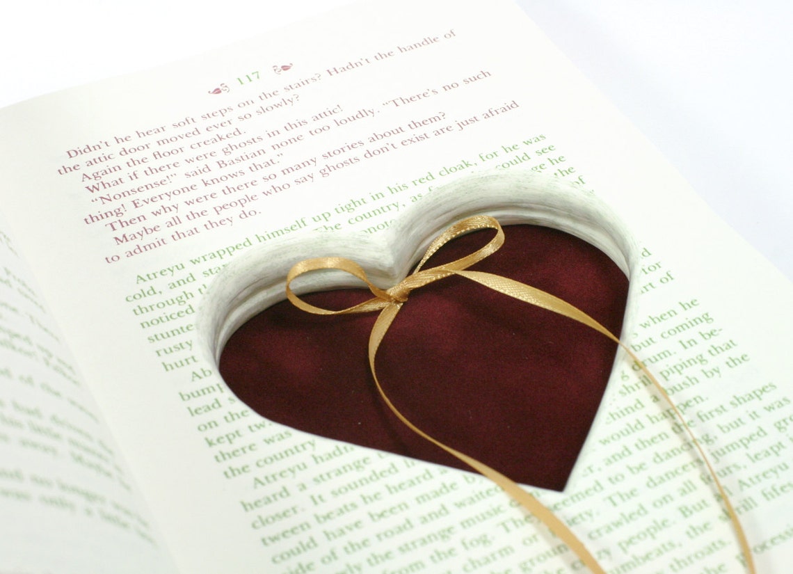 Heart Ring Book the Neverending Story Hollow Book Handmade Ring Holder ...