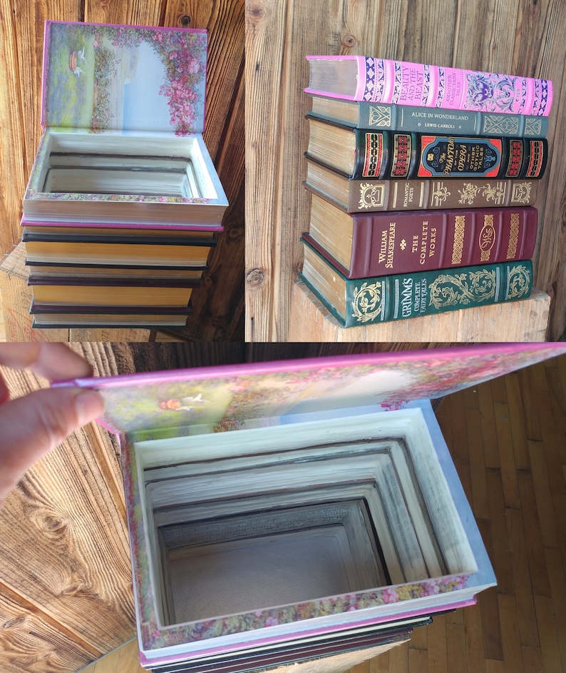 Handmade Fairytale Hollow Book Box: Large Secret Storage, Wedding Card ...