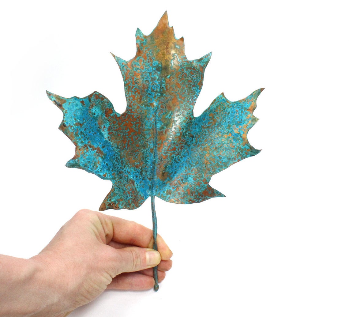 Maple Leaf Sculpture Handmade Copper Metal Unique Home Decor - Etsy