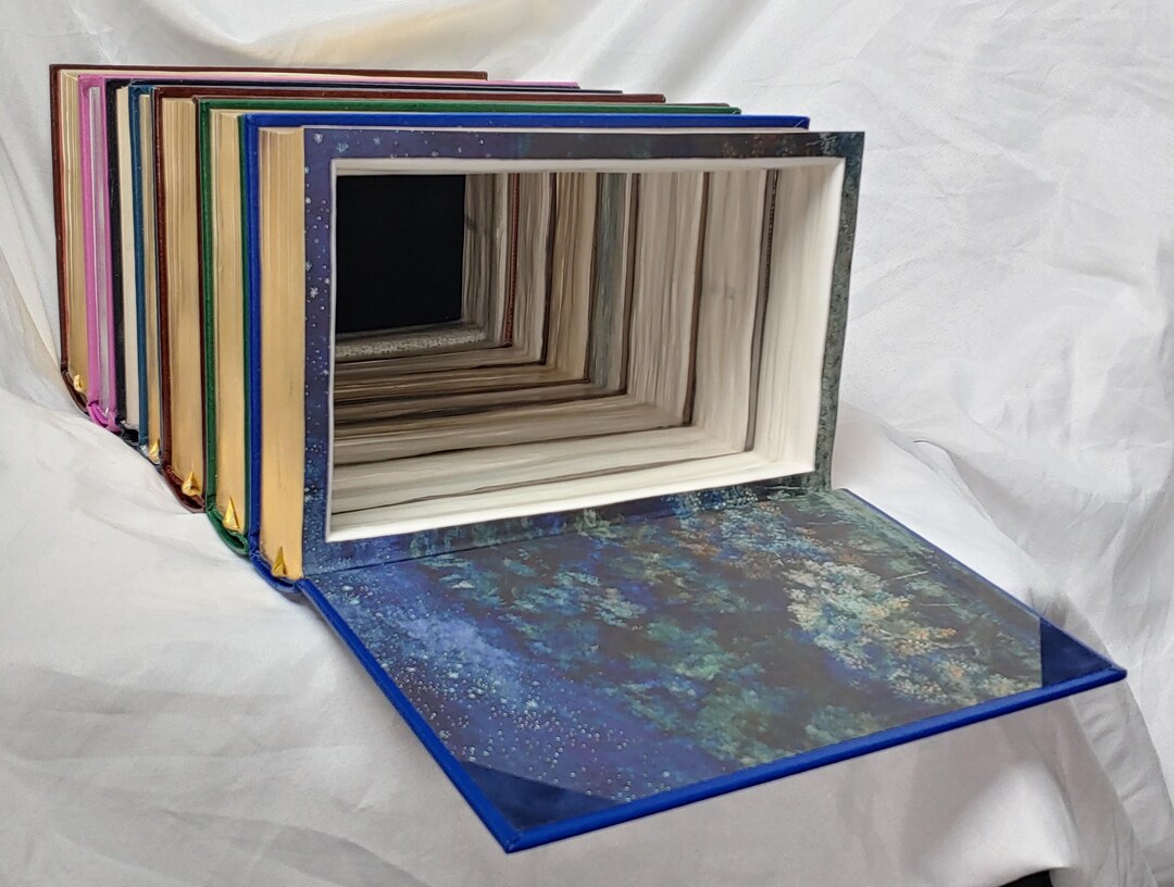 Handmade Hollow Book Stack Box: Fairy Tale Secret Storage, Wedding Card ...