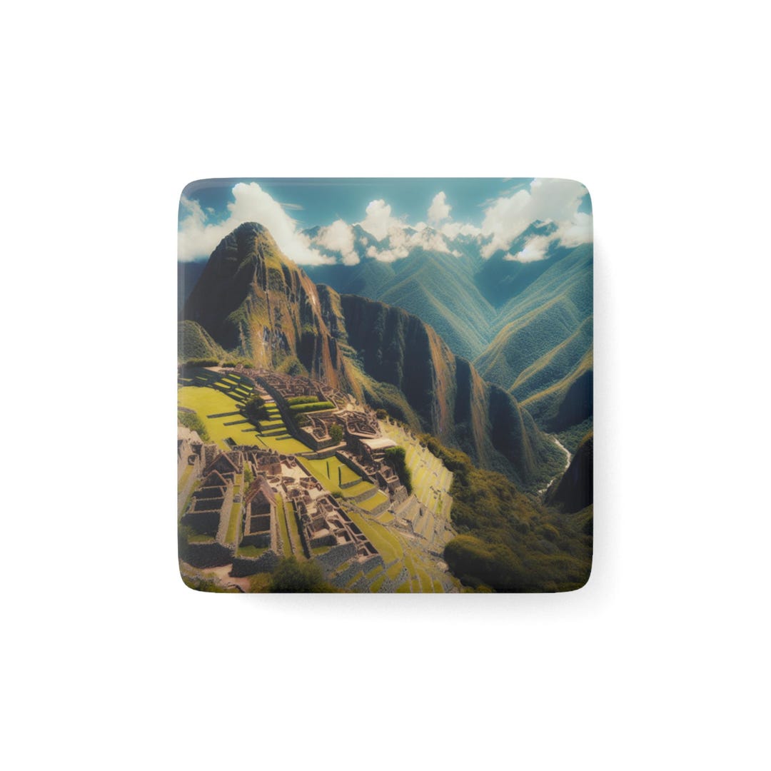 Porcelain Magnet, Square Machu Picchu Peru Travel Souvenir, Fridge ...