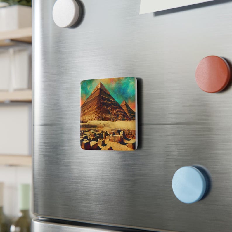 Egyptian Pyramids Porcelain Magnet, Square - Etsy