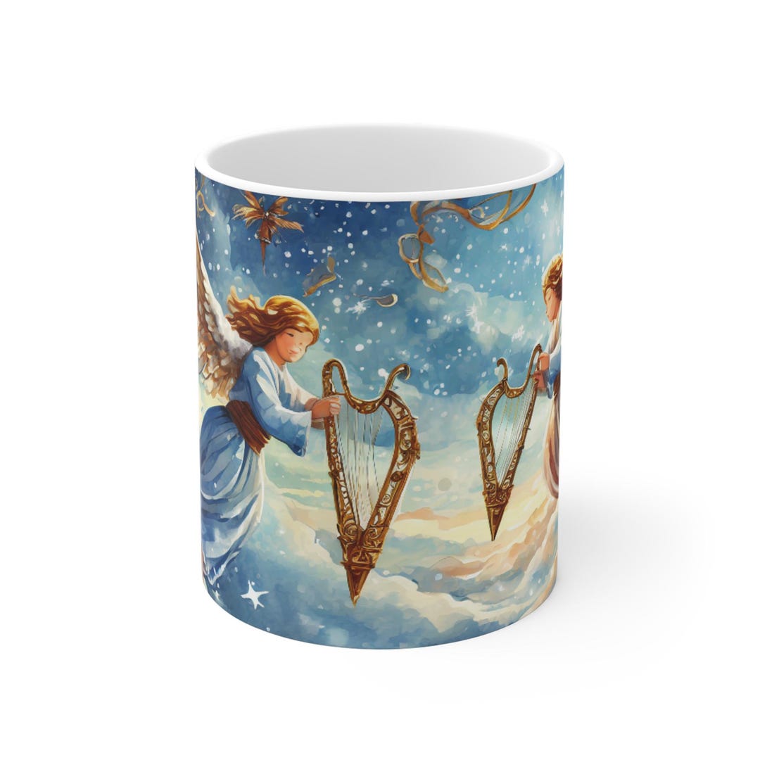 Angel Ceramic Mug, Religious Coffee Cup, Spiritual Tea Mug, Guardian ...