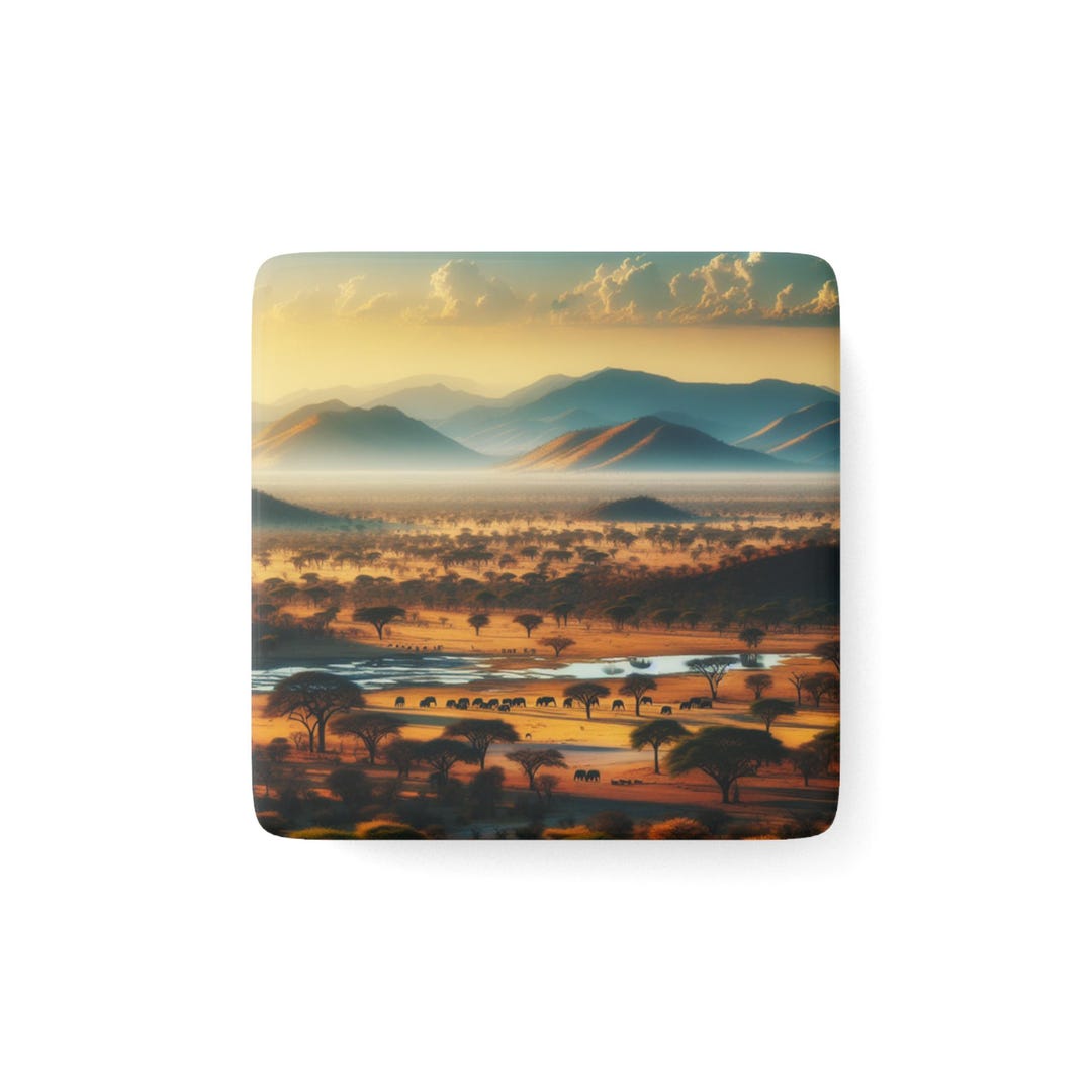 Porcelain Magnet, Square Hwange National Park, Zimbabwe, Wildlife Lover ...