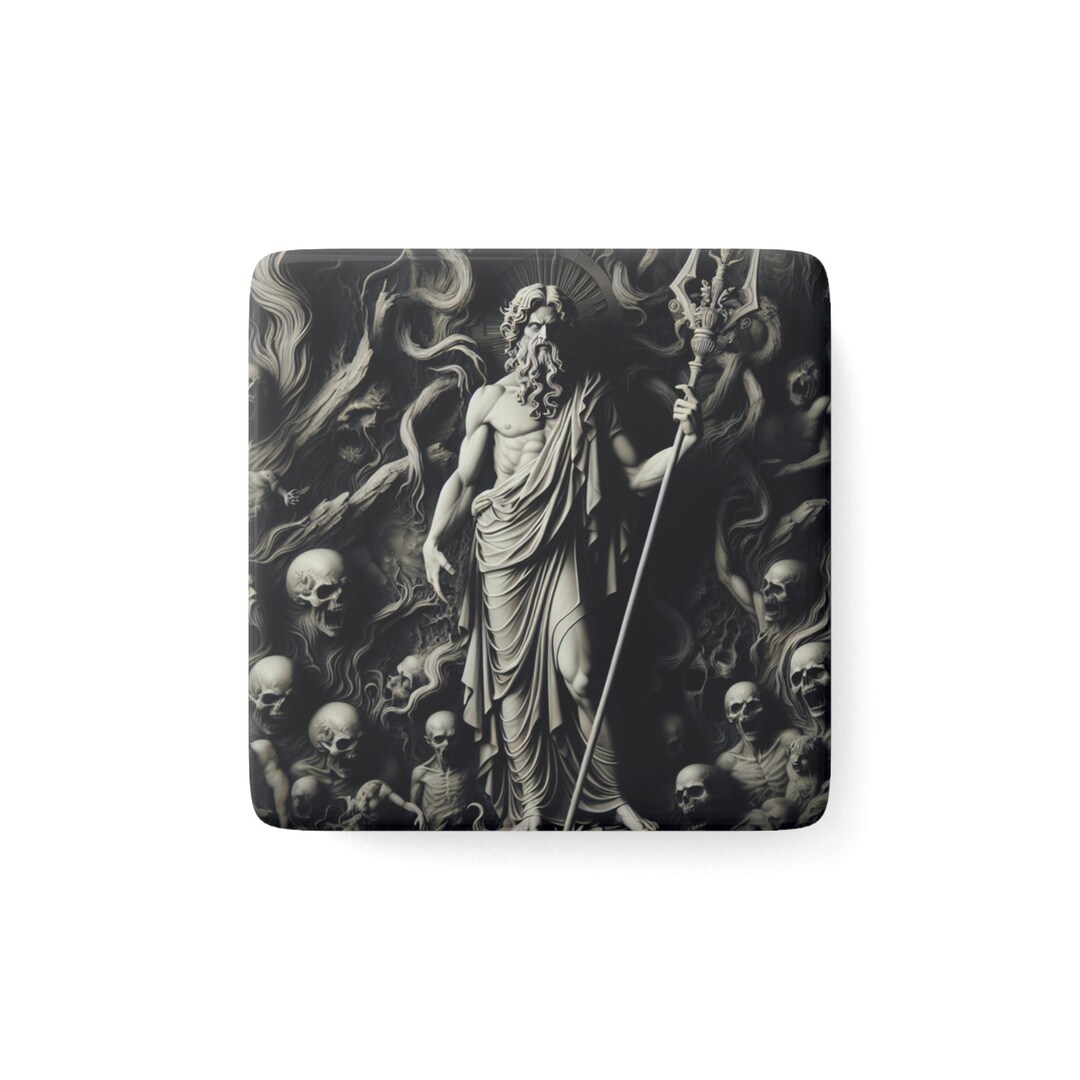 Greek God Hades Porcelain Magnet, Square, Mythology Gift, Stylish Home ...