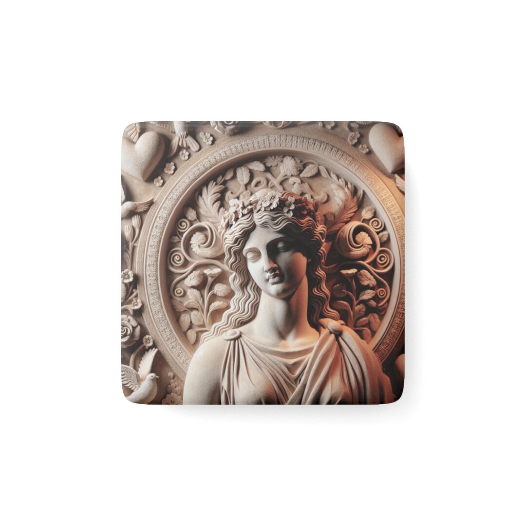 Porcelain Magnet, Square Greek Goddess of Love Aphrodite, Magnetic ...