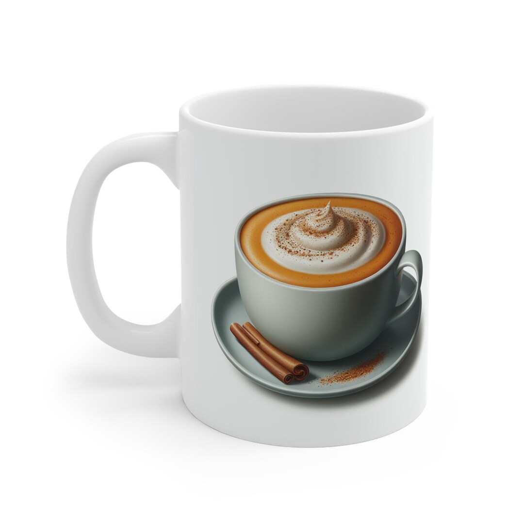Pumpkin Spiced Latte Ceramic Mug, Fall Coffee Cup, Autumn Tea Mug ...