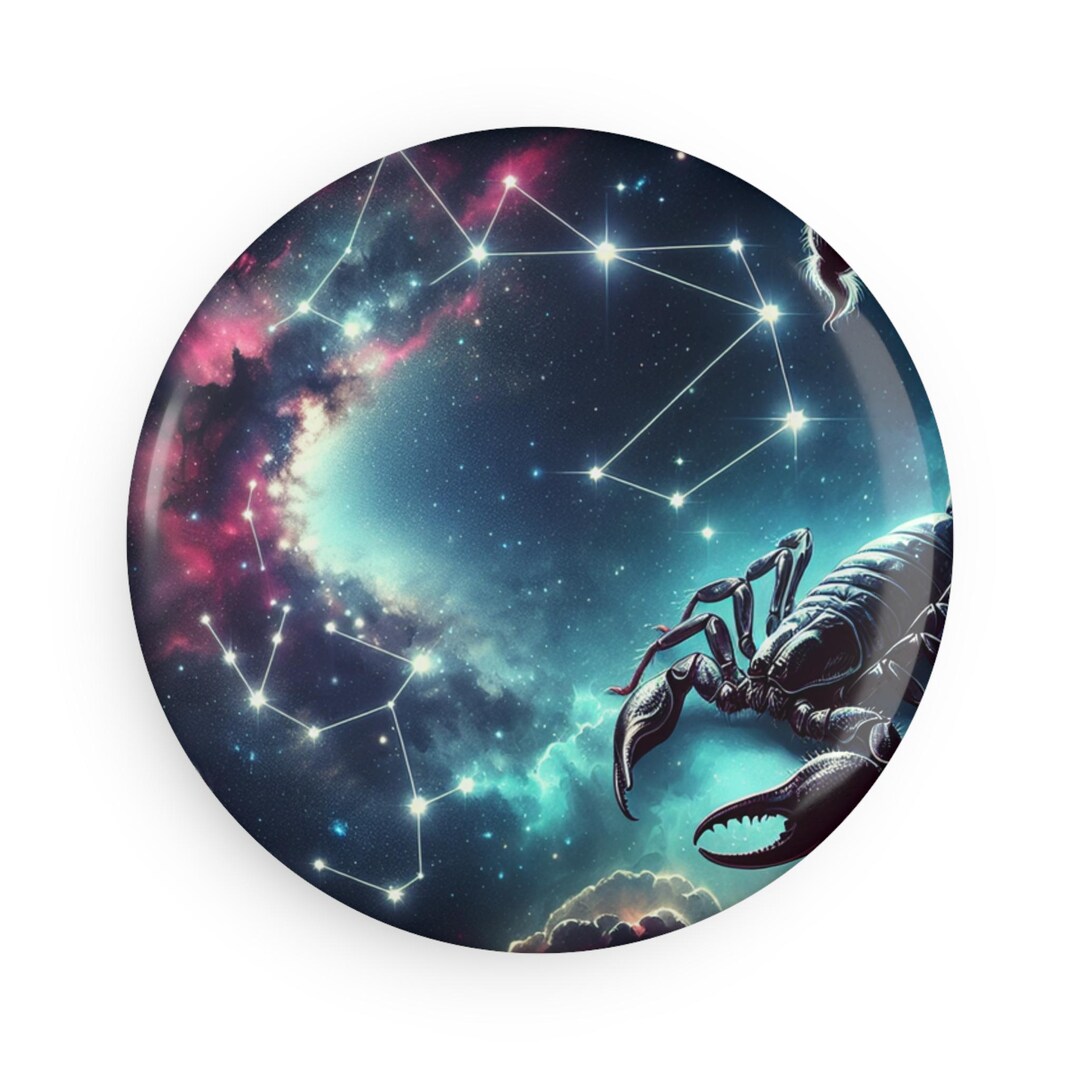 Scorpio Zodiac Sign Button Magnet, Round 1 & 10 Pcs - Etsy