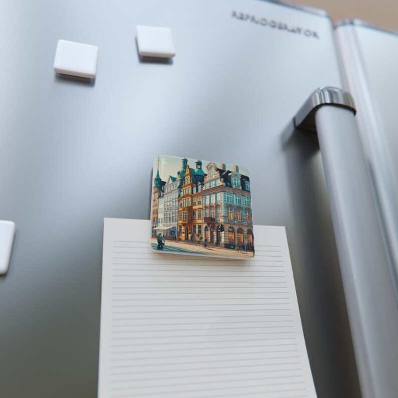 Porcelain Magnet, Square City Streets of Copenhagen, Denmark. Unique ...