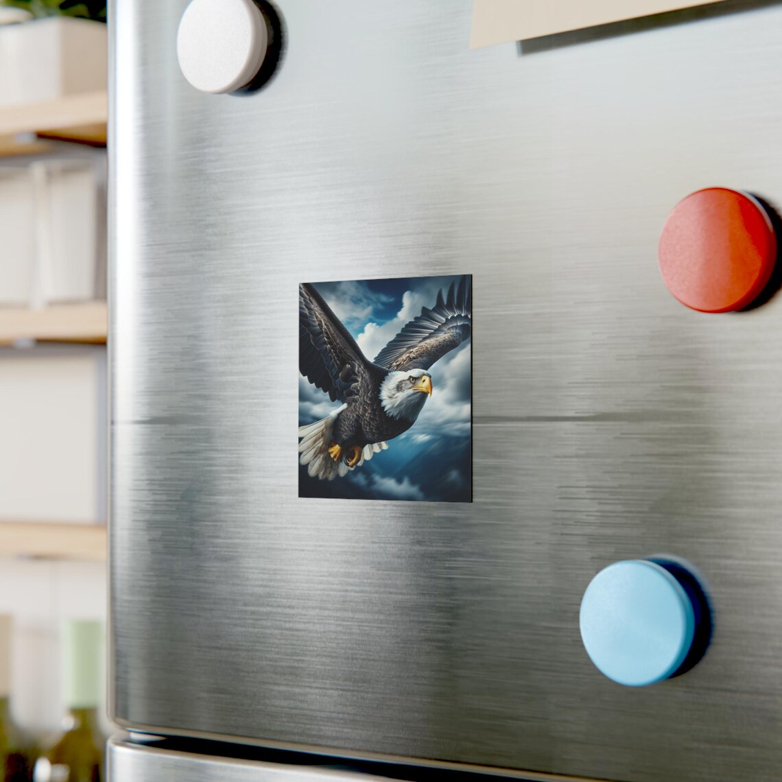 Bald Eagle Soaring Bird Square Magnet - Etsy
