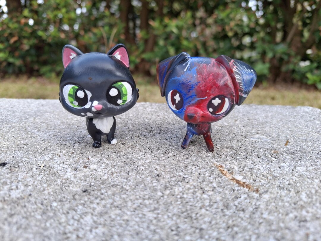 Lps Customs OOAK Hand Painted Firework Dog and Black Cat - Etsy