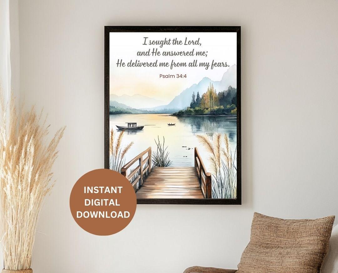 Psalm 34:4 | I Sought the Lord and He Answered Me Bible Verse Wall Art ...