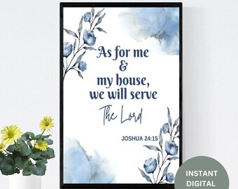 As for Me and My House We Will Serve the Lord Wall Art | Joshua 24 15 ...