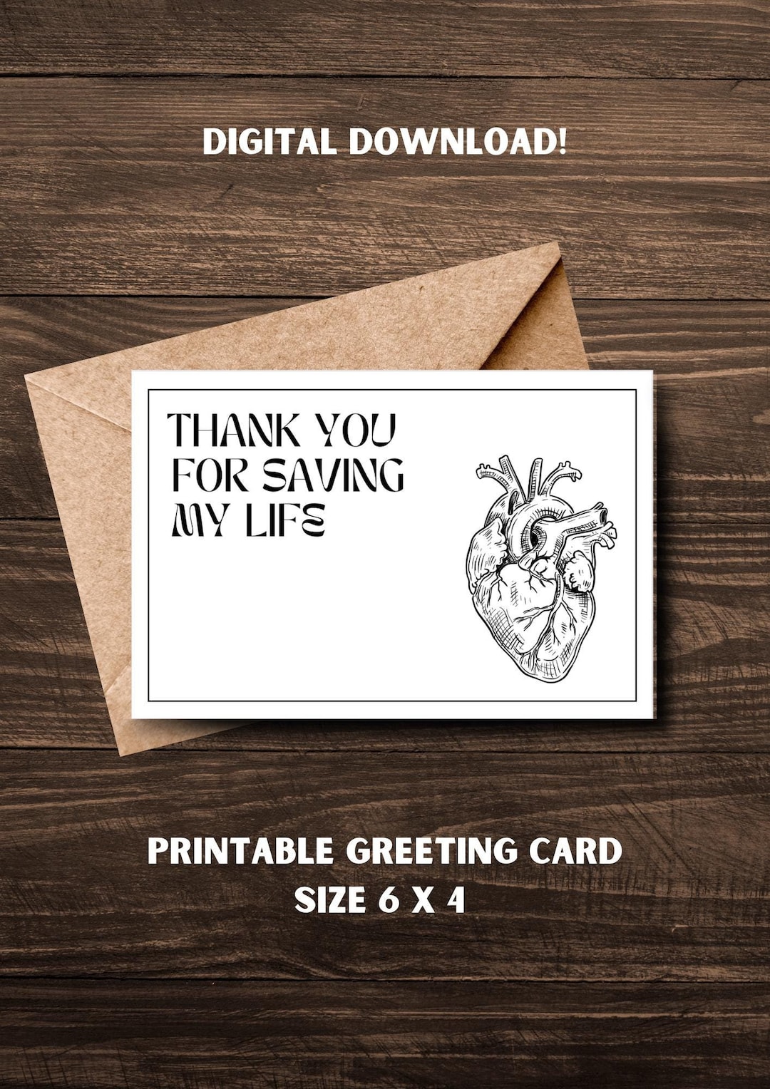 Thank You Doctor Greeting Card Aesthetic Digital Printable 6x4 NOT ...