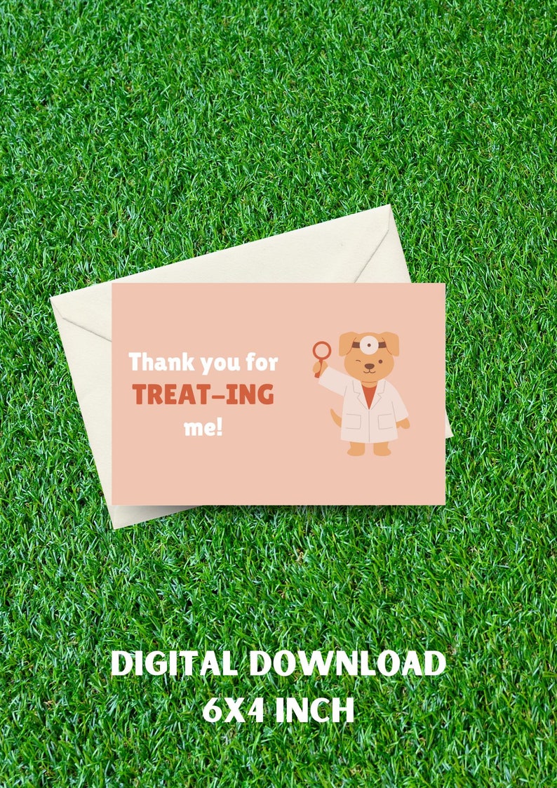 Thank You Doctor Greeting Card Printable Digital Download Cute Dog ...