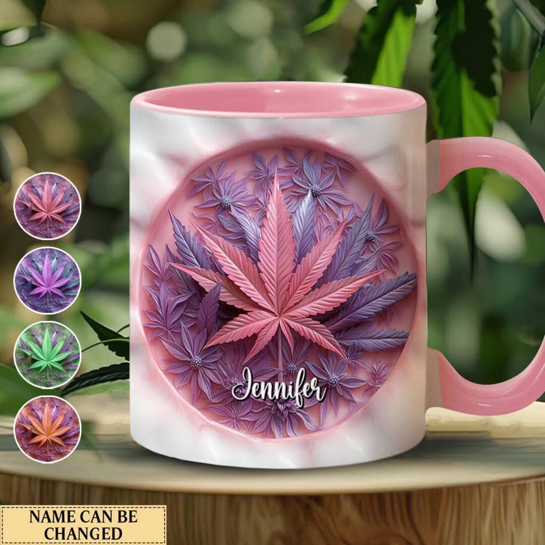 High Life Personalized Weed Accent Mug, Cannabis Plants Insulated ...