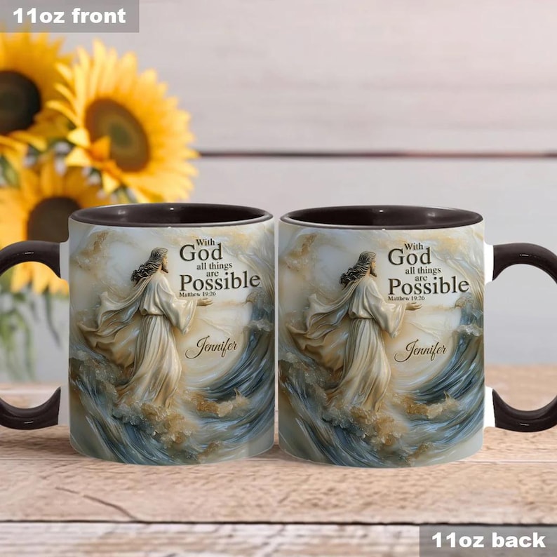 With God All Things is Possible Personalized Christian Accent Mug ...