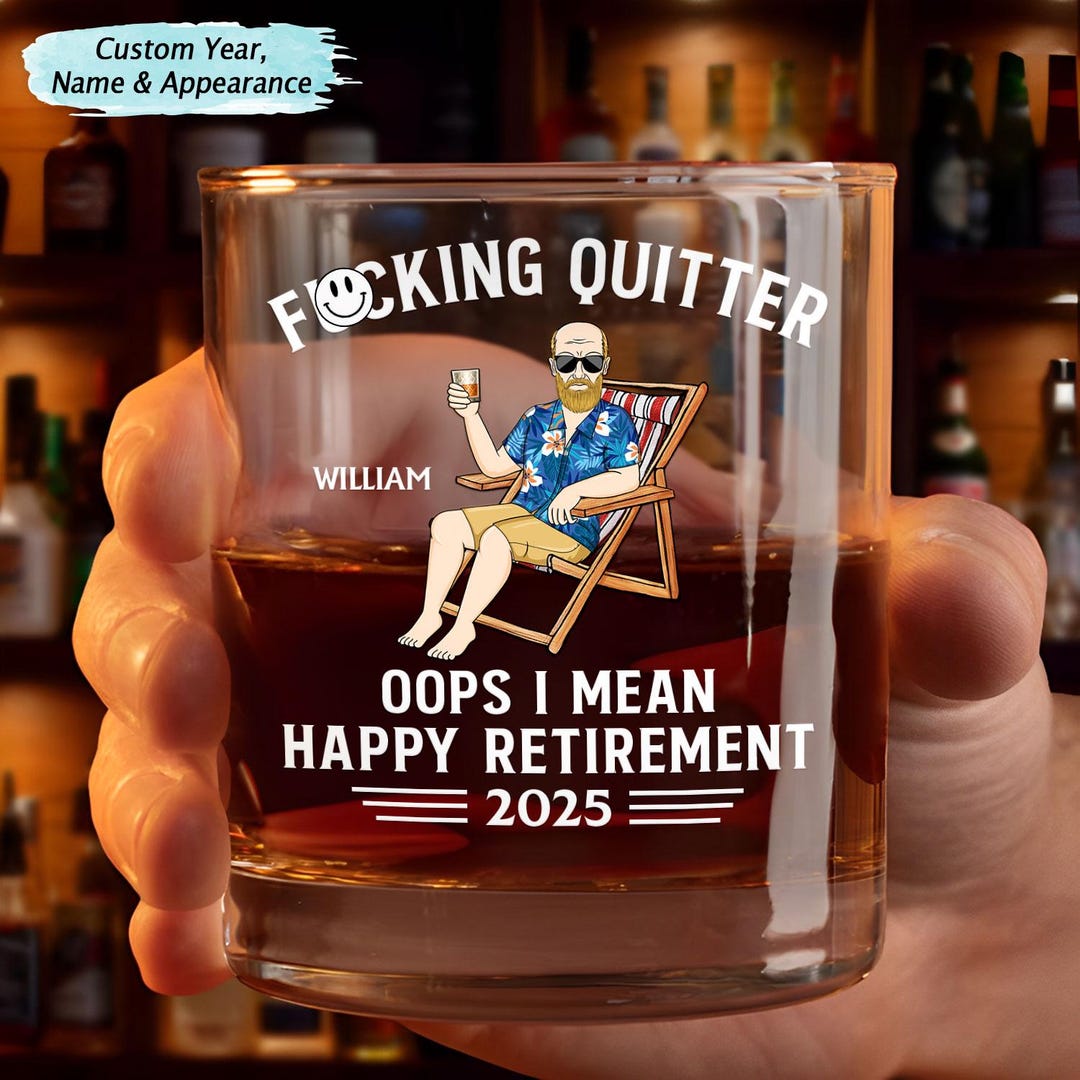 Oops I Mean Happy Retirement Personalized Whiskey Glass, Retirement ...