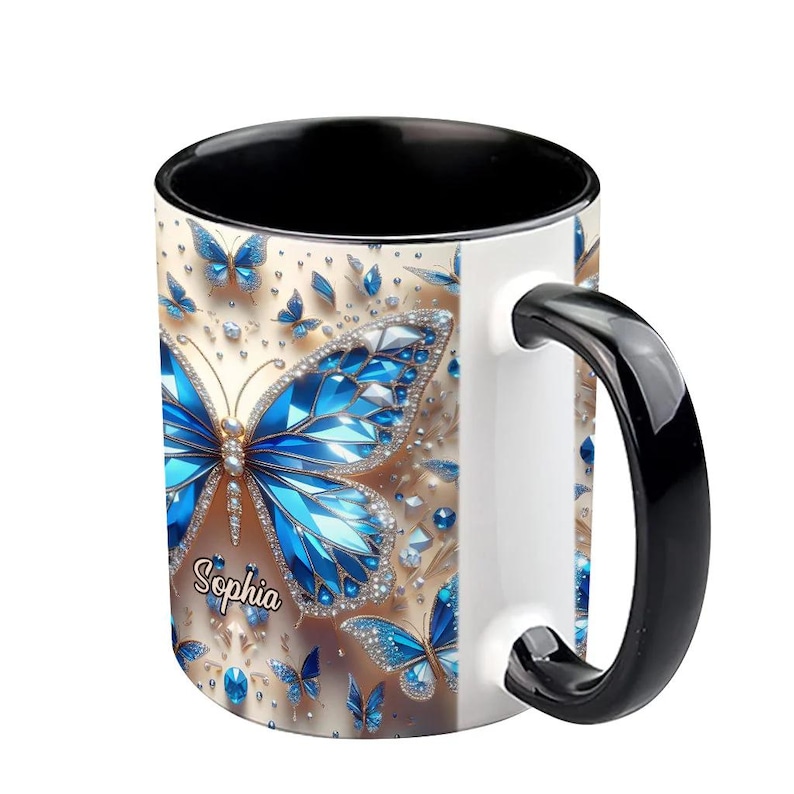 Beautiful Butterfly Personalized Butterfly Accent Mug, Gift for Mom ...