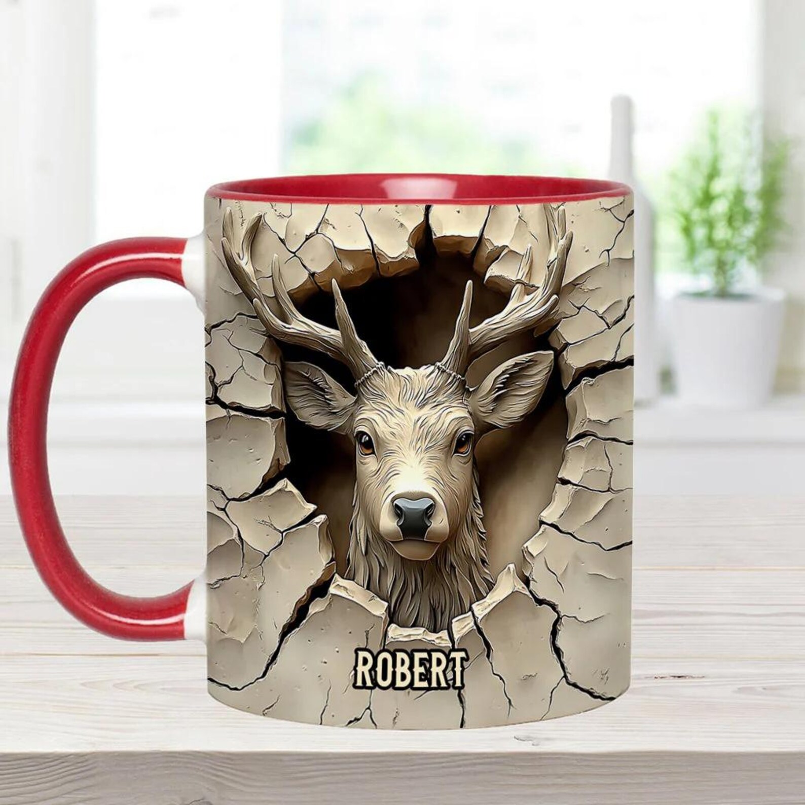 Love Hunting Personalized Hunting Accent Mug, Embossed Effect Deer ...