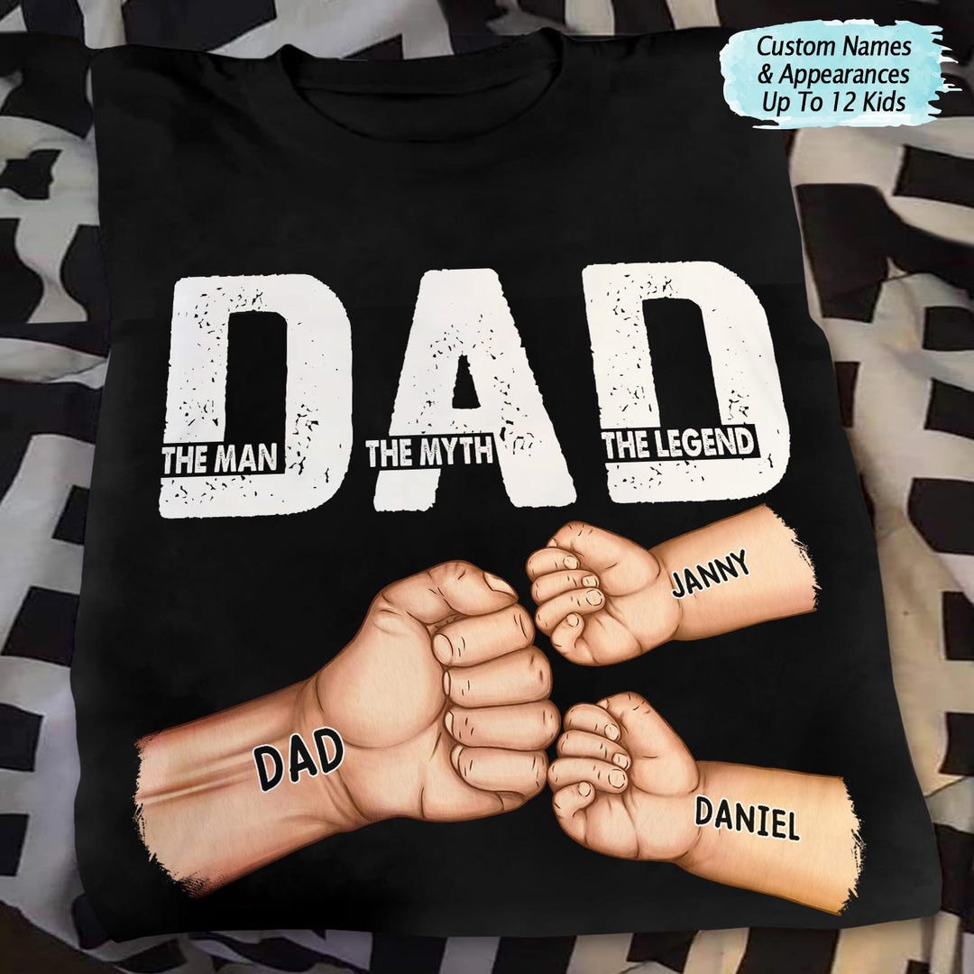 Dad the Man the Myth the Legend Fist Bump, Family Personalized Custom ...