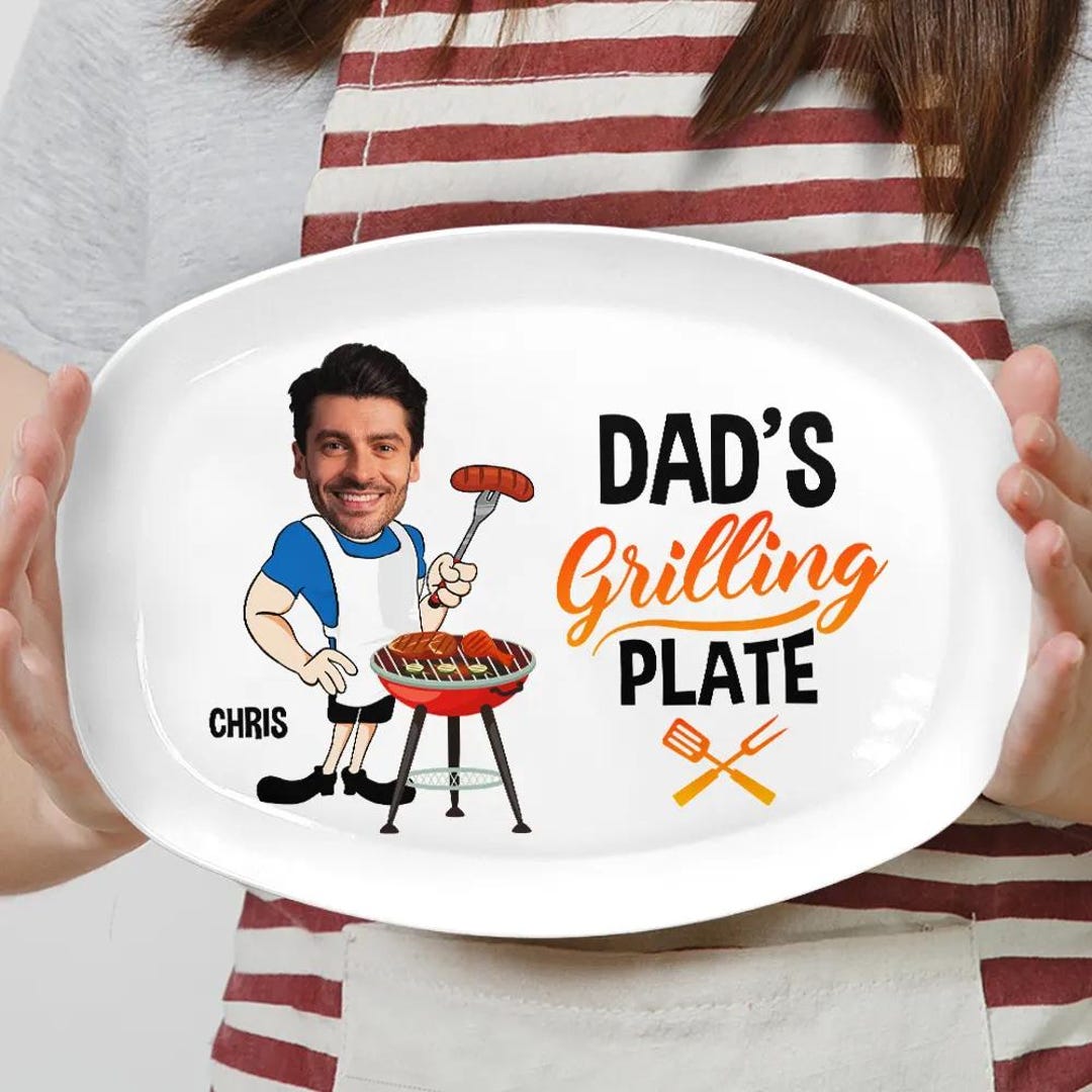 Custom Photo Daddy's Grilling Plate - Personalized Plate, Fathers Day ...