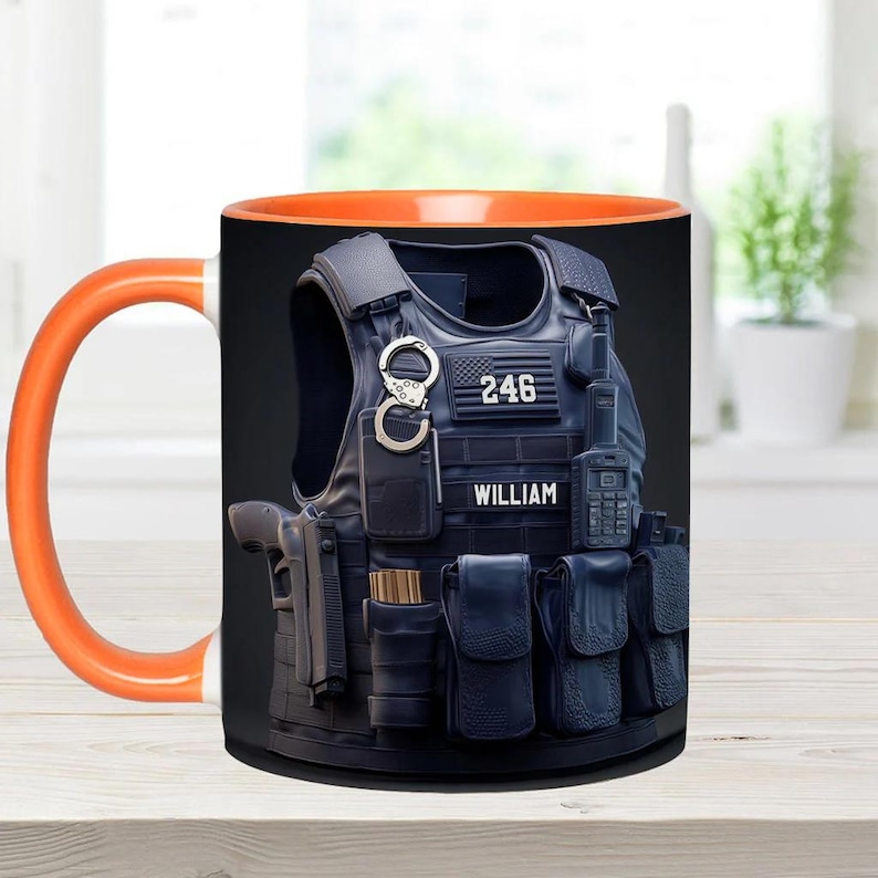 Police Bulletproof Vest - Personalized Police Officer Accent Mug ...