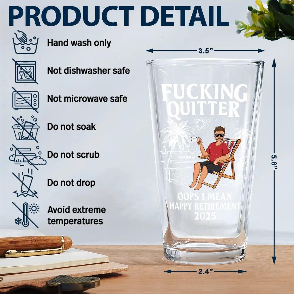 Oops I Mean Happy Retirement Personalized Custom Beer Glass, Retirement ...