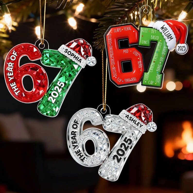 3D Effect 67 Six Seven 2025 Slang Christmas Various Designs ...