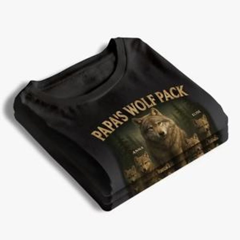 Papa’s Wolf Pack - Family Personalized Custom Unisex T-shirt- Father's ...