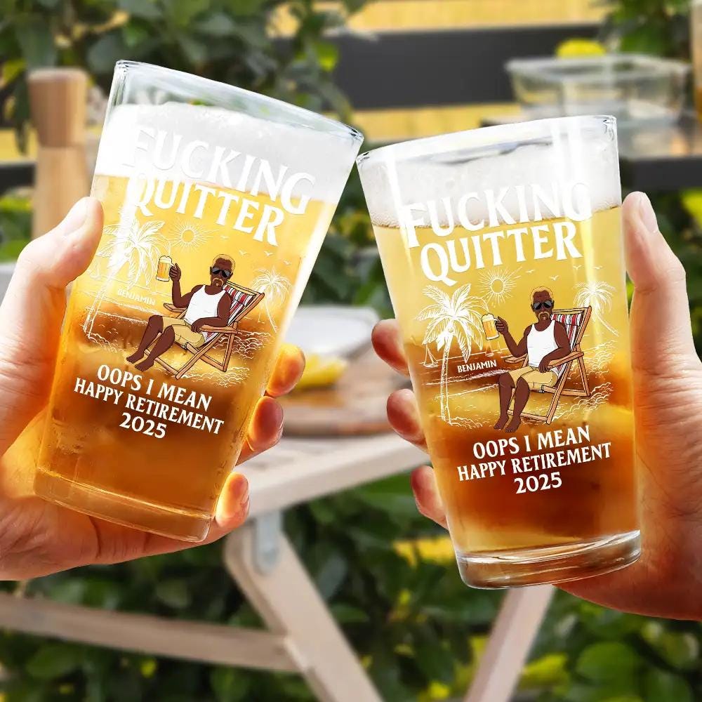 Oops I Mean Happy Retirement Personalized Custom Beer Glass, Retirement ...