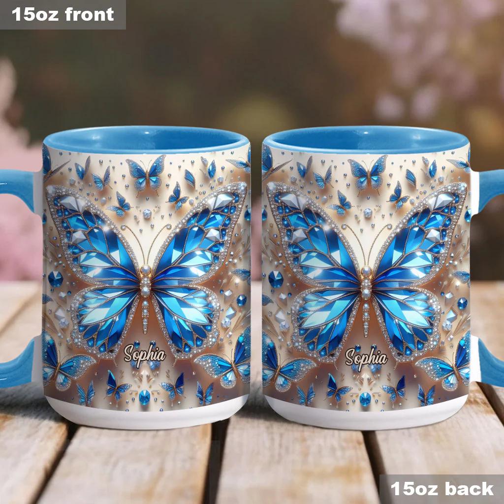 Beautiful Butterfly Personalized Butterfly Accent Mug, Gift for Mom ...
