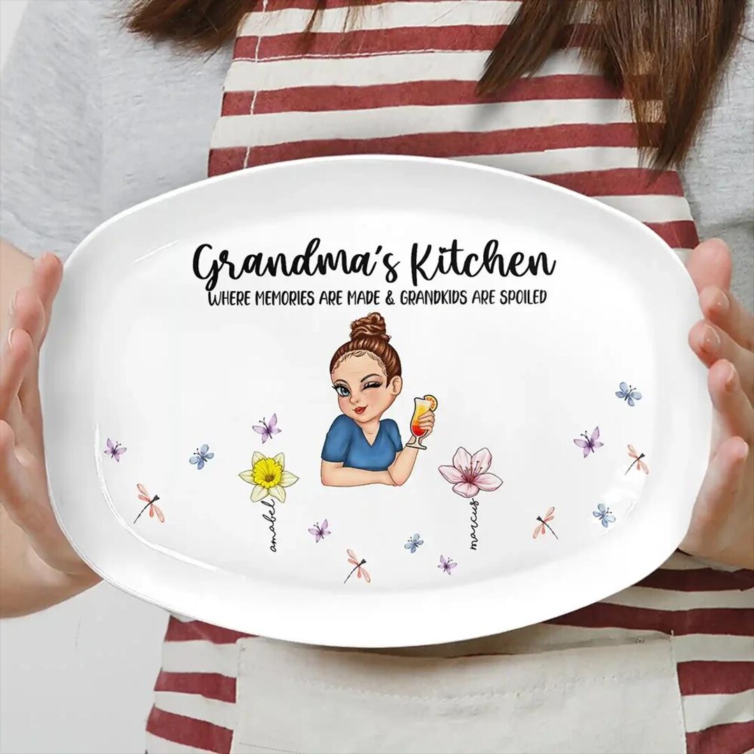Grandma's Kitchen Where Memories Are Made Personalized Plate, Custom ...