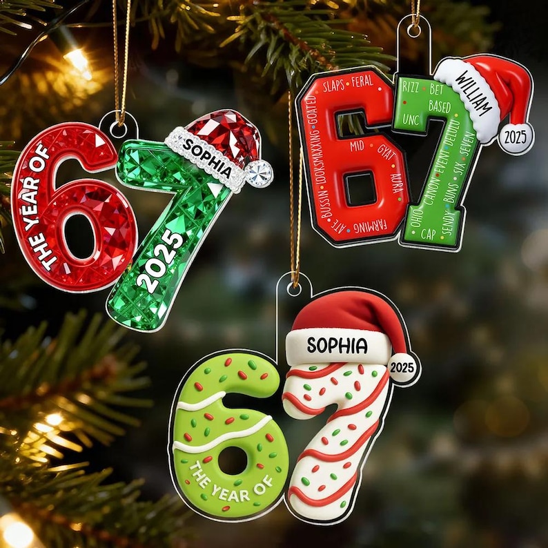3D Effect 67 Six Seven 2025 Slang Christmas Various Designs ...