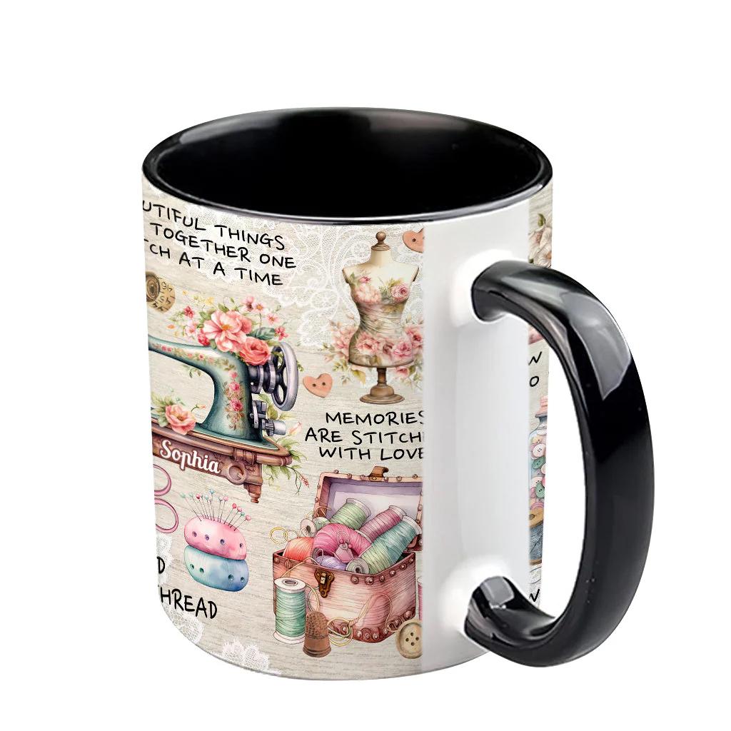 Sew Addicted to Sewing Personalized Sewing Accent Mug, Sewing Gift 2025 ...
