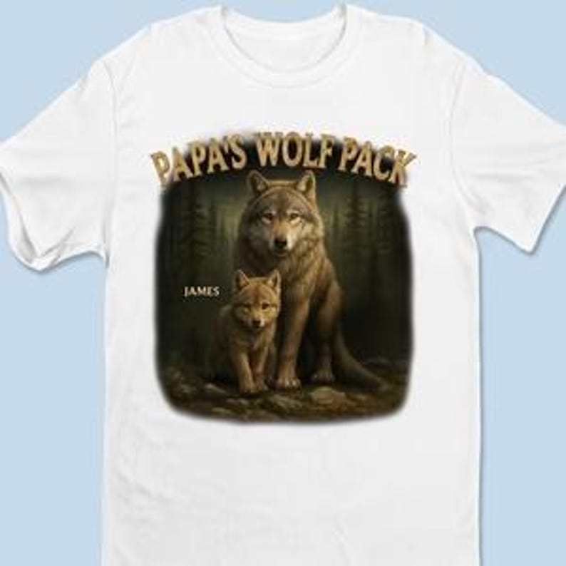 Papa’s Wolf Pack - Family Personalized Custom Unisex T-shirt- Father's ...