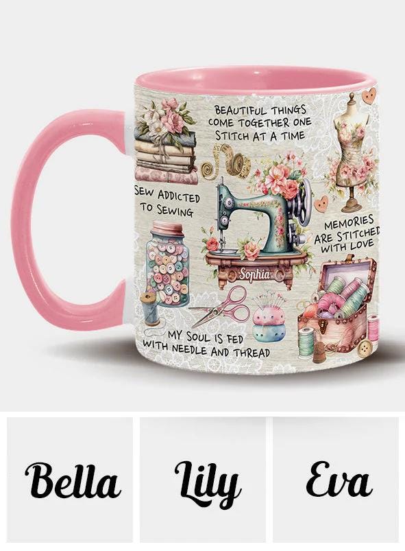 Sew Addicted to Sewing Personalized Sewing Accent Mug, Sewing Gift 2025 ...