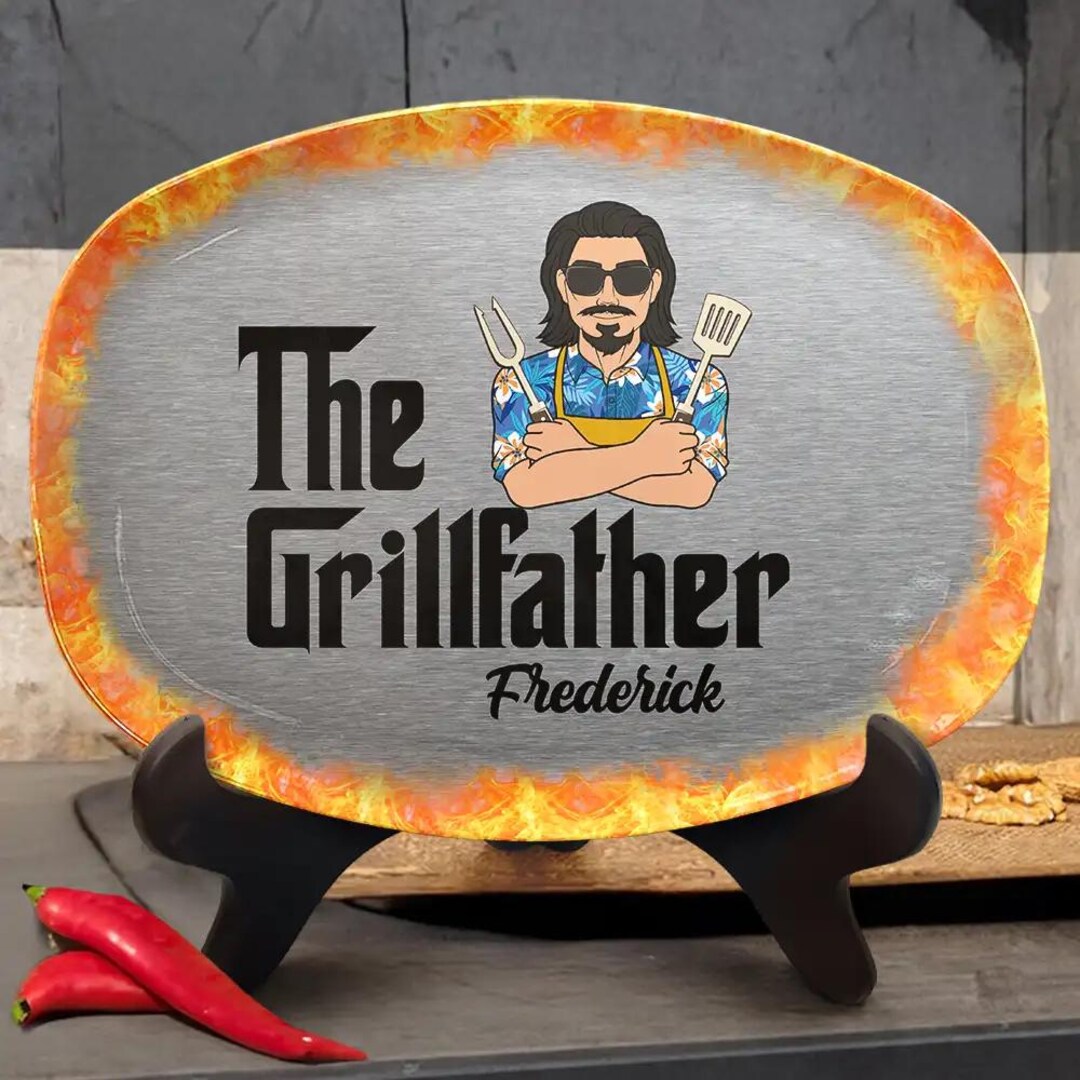 The Grillfather Master Grilling Plate, Personalized Plate, Fathers Day ...