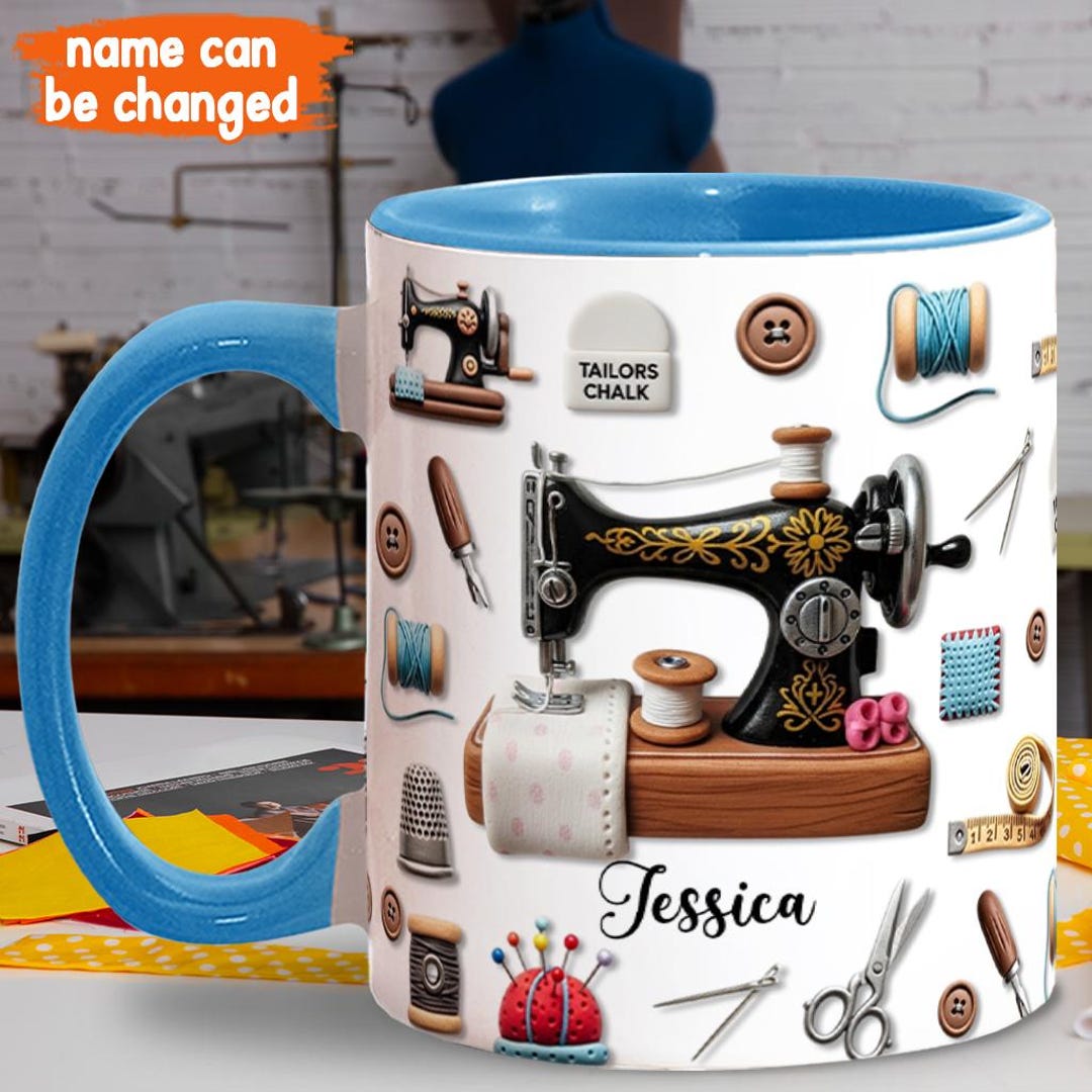 Stunning Sewing Machine Personalized Sewing Accent Mug, Sewing Gift ...