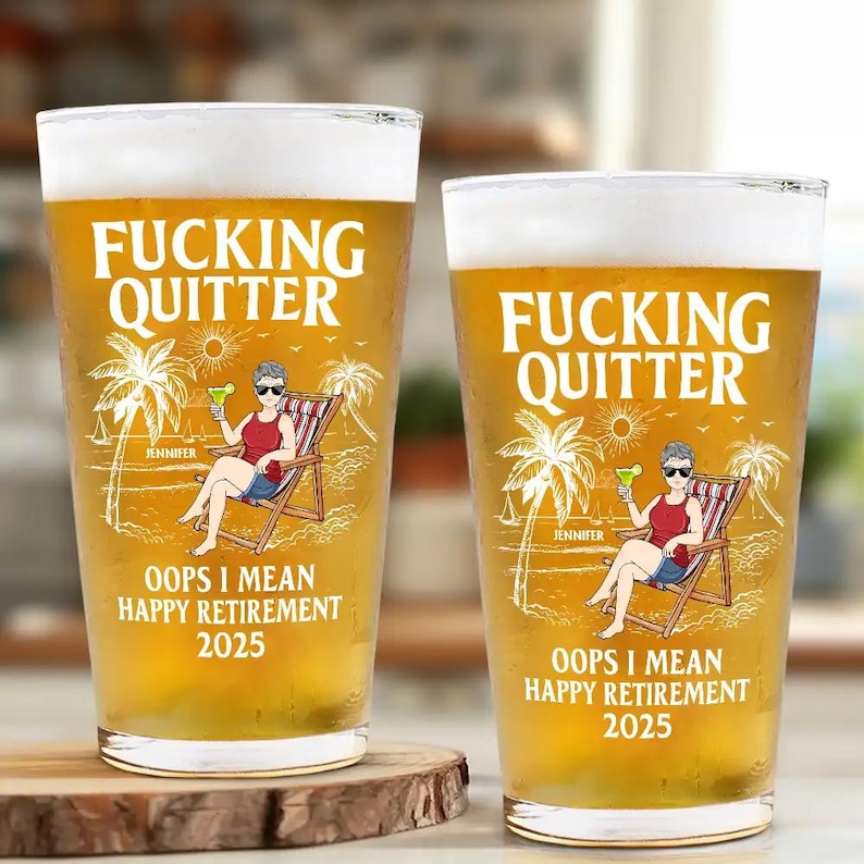 Oops I Mean Happy Retirement Personalized Custom Beer Glass, Retirement ...