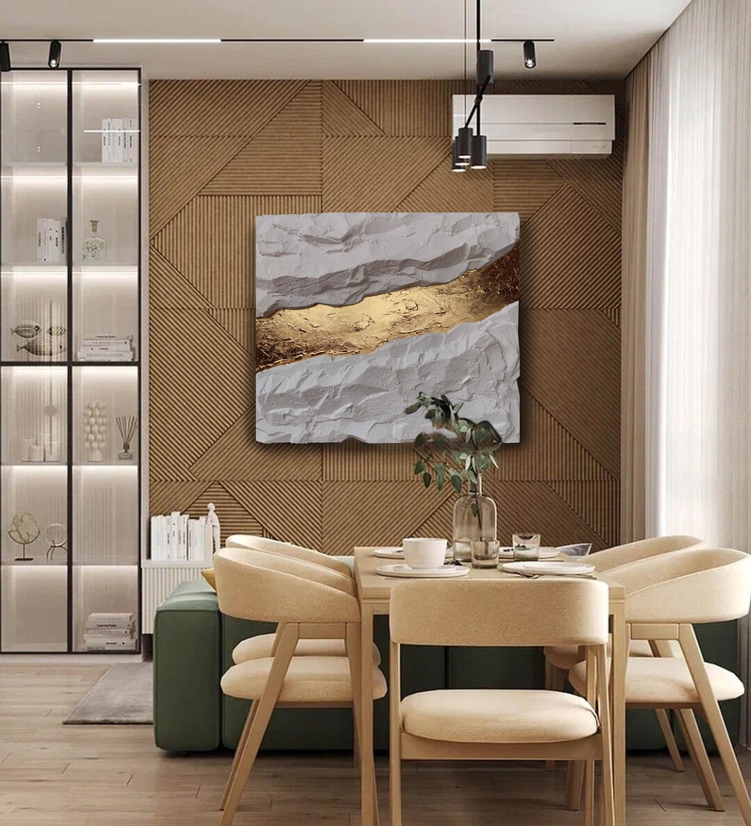 Rock Wall Art Decor Wall Panel Gold Textured Rock Wall Decor for ...