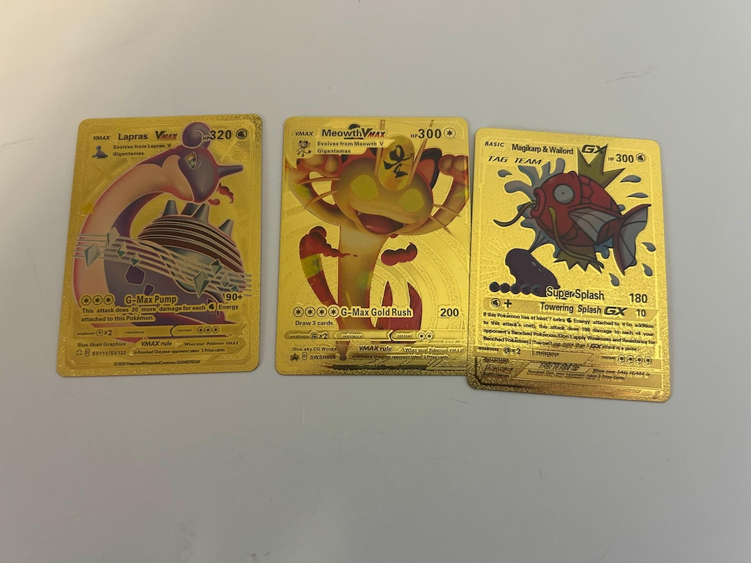 Gold Pokemon Cards - Etsy