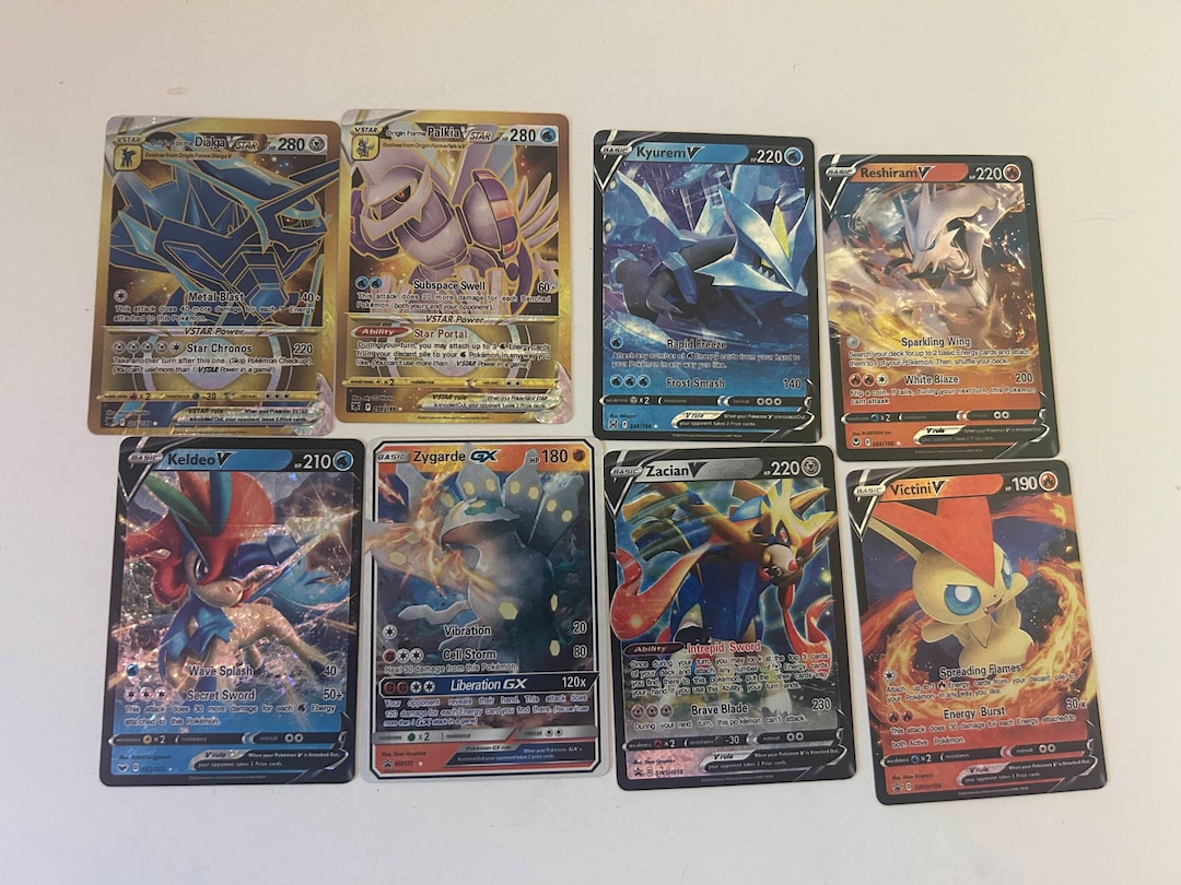 Gold Pokemon Card Dialga Palkia Kyurem Reshiram Keldeo Zygard Zacian ...