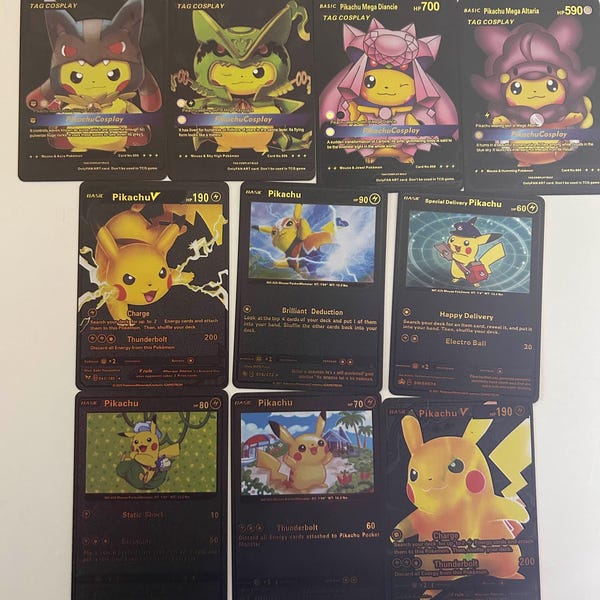 Pikachu Cosplay Cards - Etsy