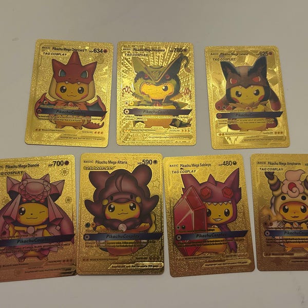 Pikachu Cosplay Cards - Etsy