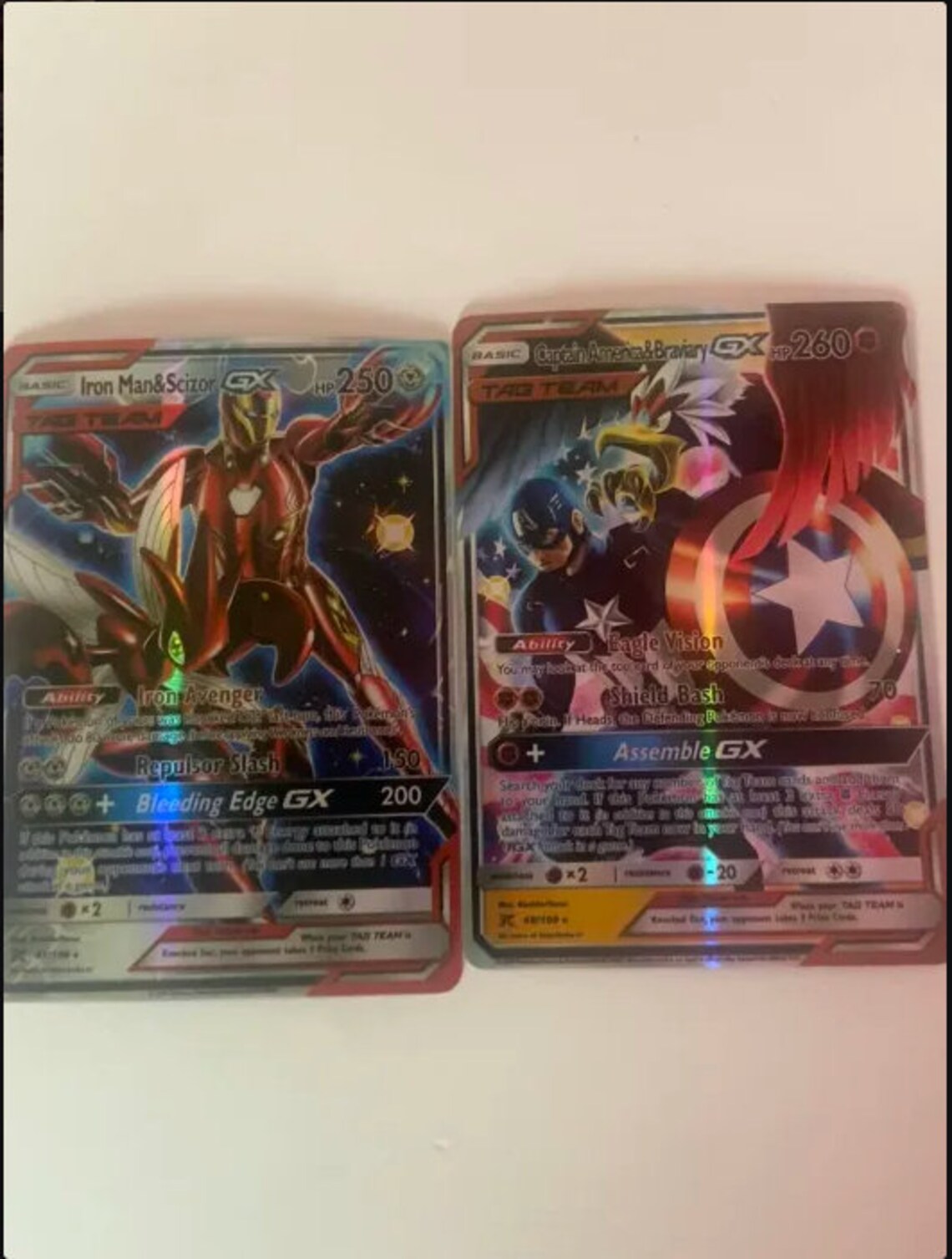 Marvel X Pokemon Cards Iron Man and Captain America Custom Display ...