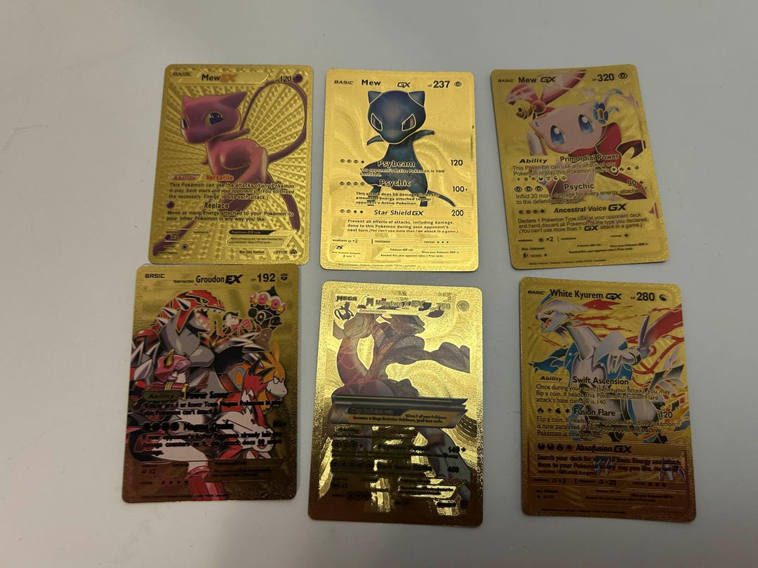 Gold Pokemon Cards Legendary Mew Groudon Mewtwo White Kyurem Pokémon ...